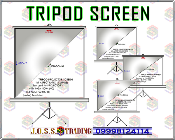 TRIPOD SCREEN | PROJECTOR SCREEN WITH STAND | PostAds.ph