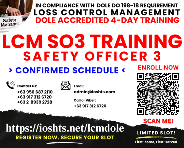 LCM Training SO3 Training DOLE Accredited Safety Officer 3 Training ...
