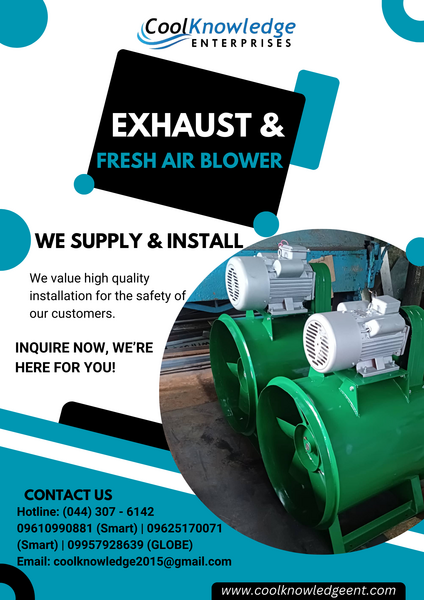 Exhaust and Fresh Air Blower: Supply and Installation - Cool Knowledge Enterprises | PostAds.ph